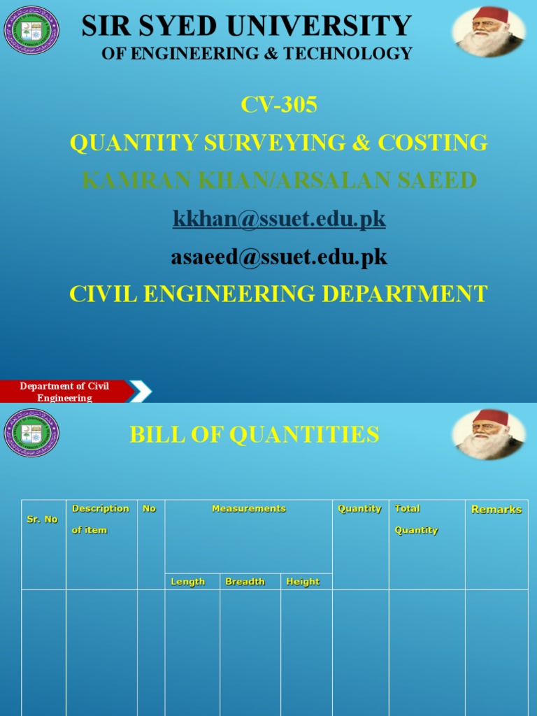 Quantity Survey Notes | PDF