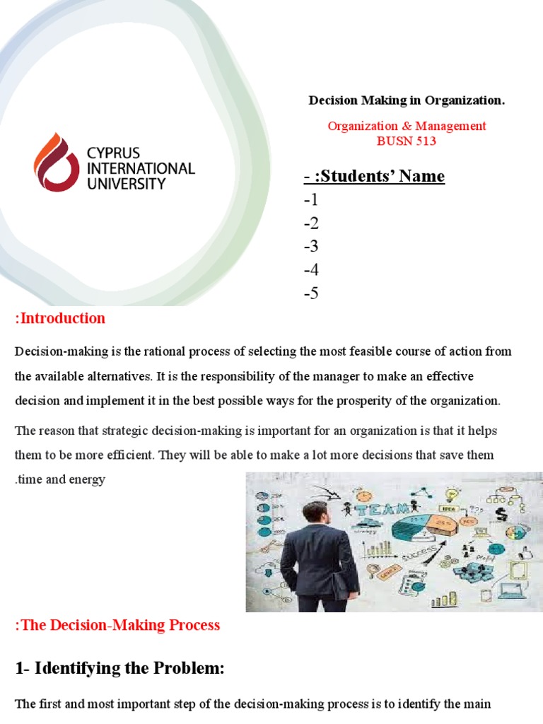 Decision Making in Organization | Download Free PDF | Decision Making | Cognition