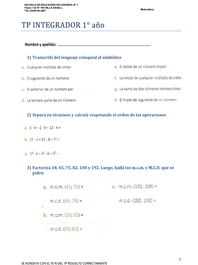 TP Integrador 1° Edem 3 | PDF