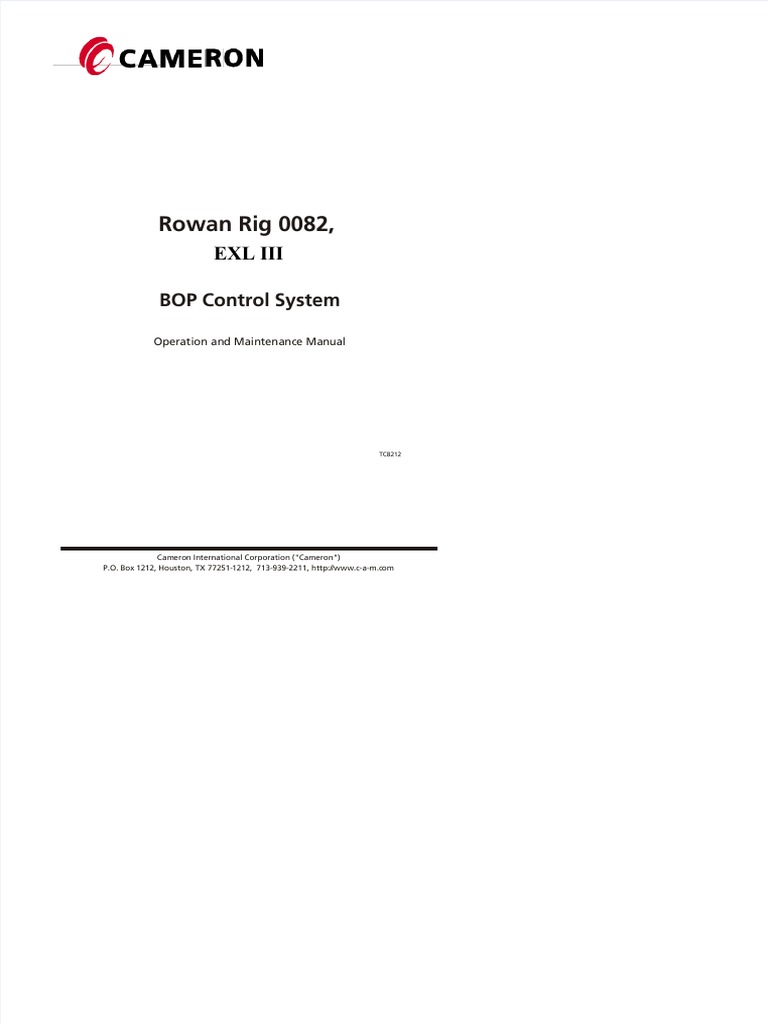 Rowan BOP Control System Manual | PDF | Pump | Valve