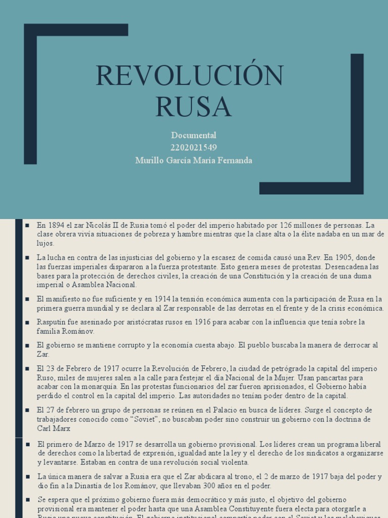 2.1 Revolución Rusa | PDF | Imperio ruso | Vladimir Lenin