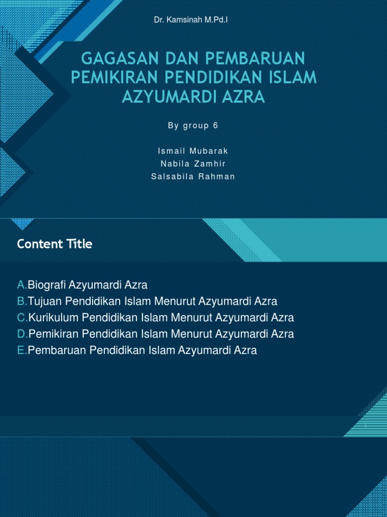 Kelompok 6-Gagasan Dan Pembaruan Pemikiran Pendidikan Islam Menurut Azyumardi Azra | PDF