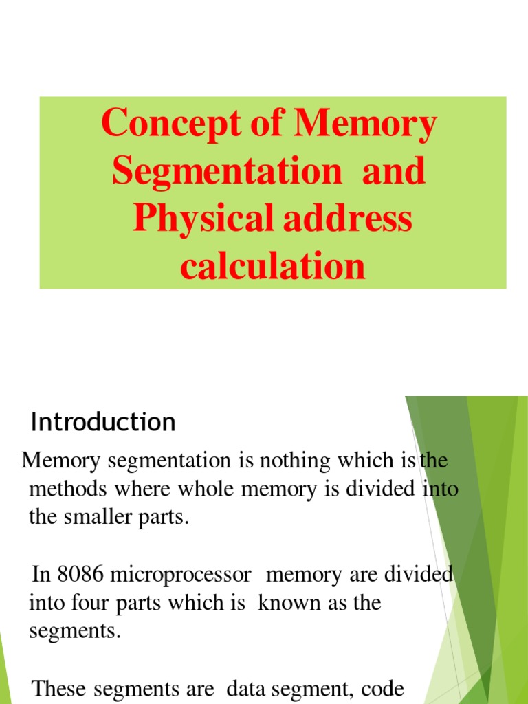 Concept of Memory Segmentation and Physical Address Calculation | PDF | Office Equipment ...