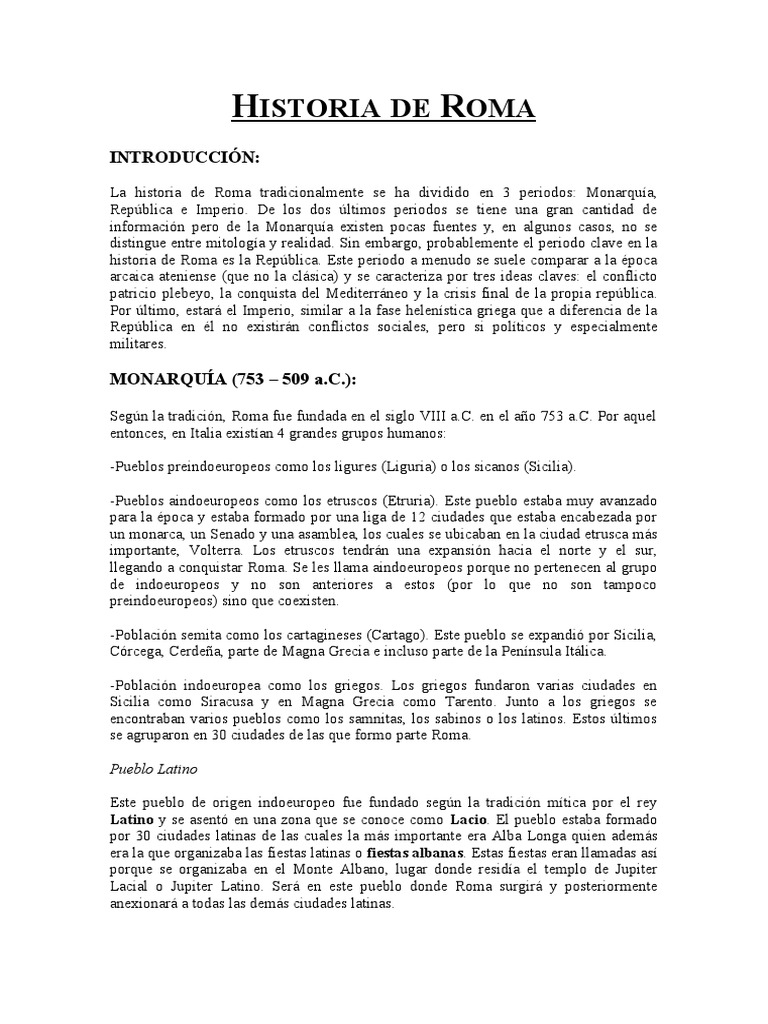 Historia de Roma | PDF | Eneas | Roma antigua