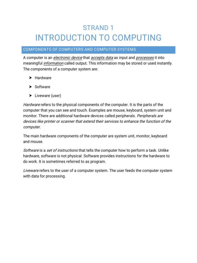 Basic 7 Computing E Book | Download Free PDF | Computing | Computer Hardware