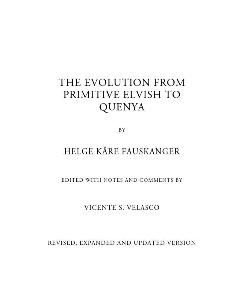 The Evolution From Primitive Elvish To Quenya | PDF | J. R. R. Tolkien ...
