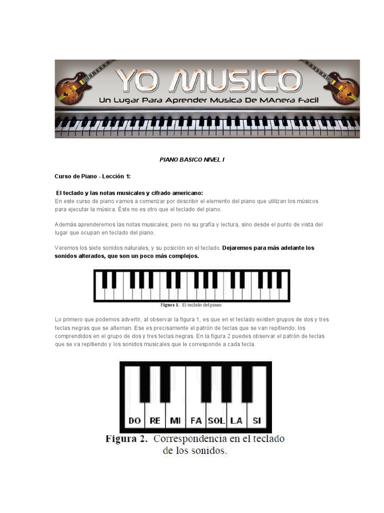 Piano Basico Nivel I | PDF | Piano | Elementos de la música