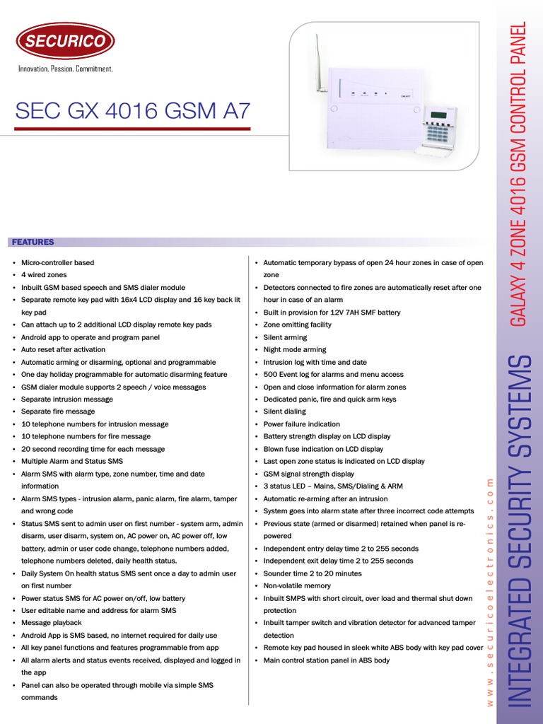 Sec GX 4016 GSM A7 1 | PDF | Security Alarm | Electronics