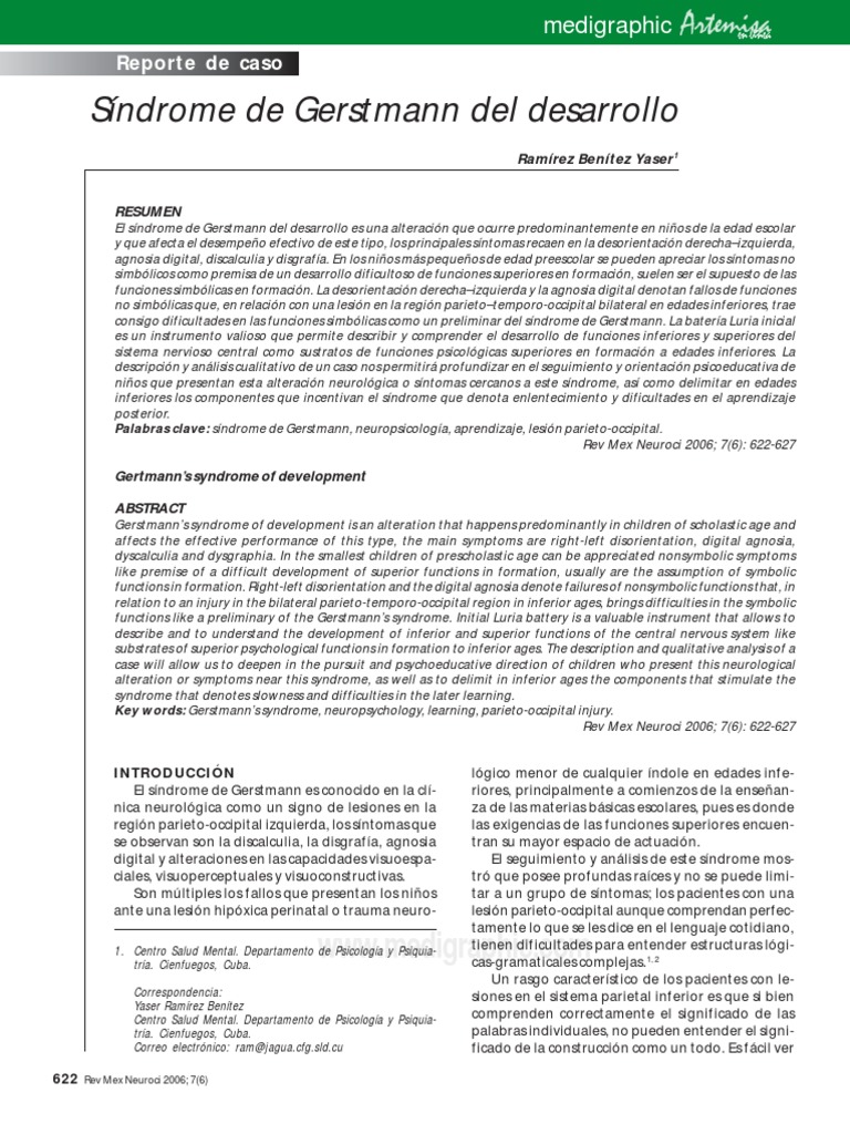 El Síndrome de Gerstman | PDF | Aprendizaje | Corteza cerebral