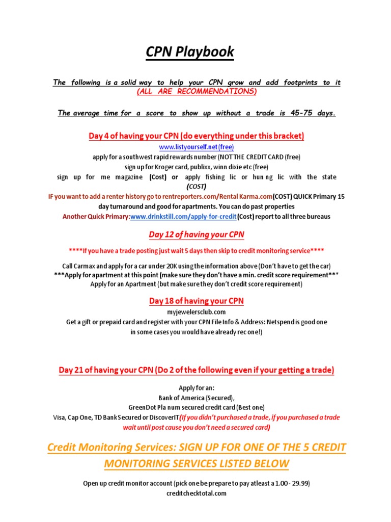 CPN Playbook | PDF | Visa Inc. | Credit