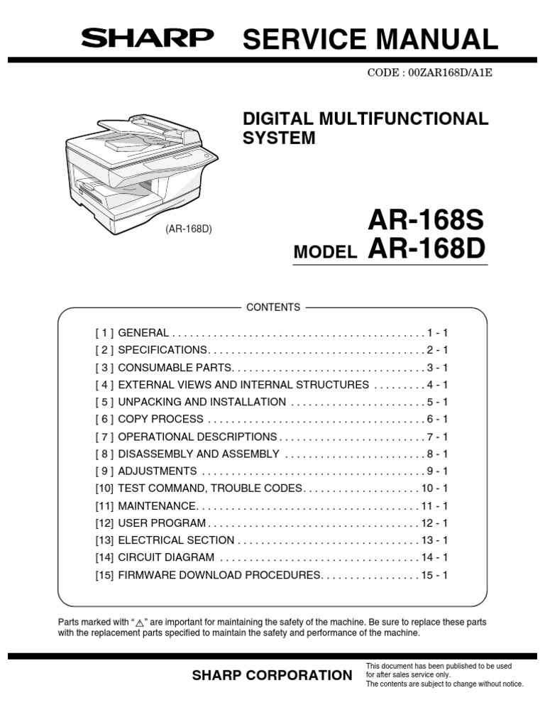 AR-168 Service Manual | PDF | Image Scanner | Photocopier