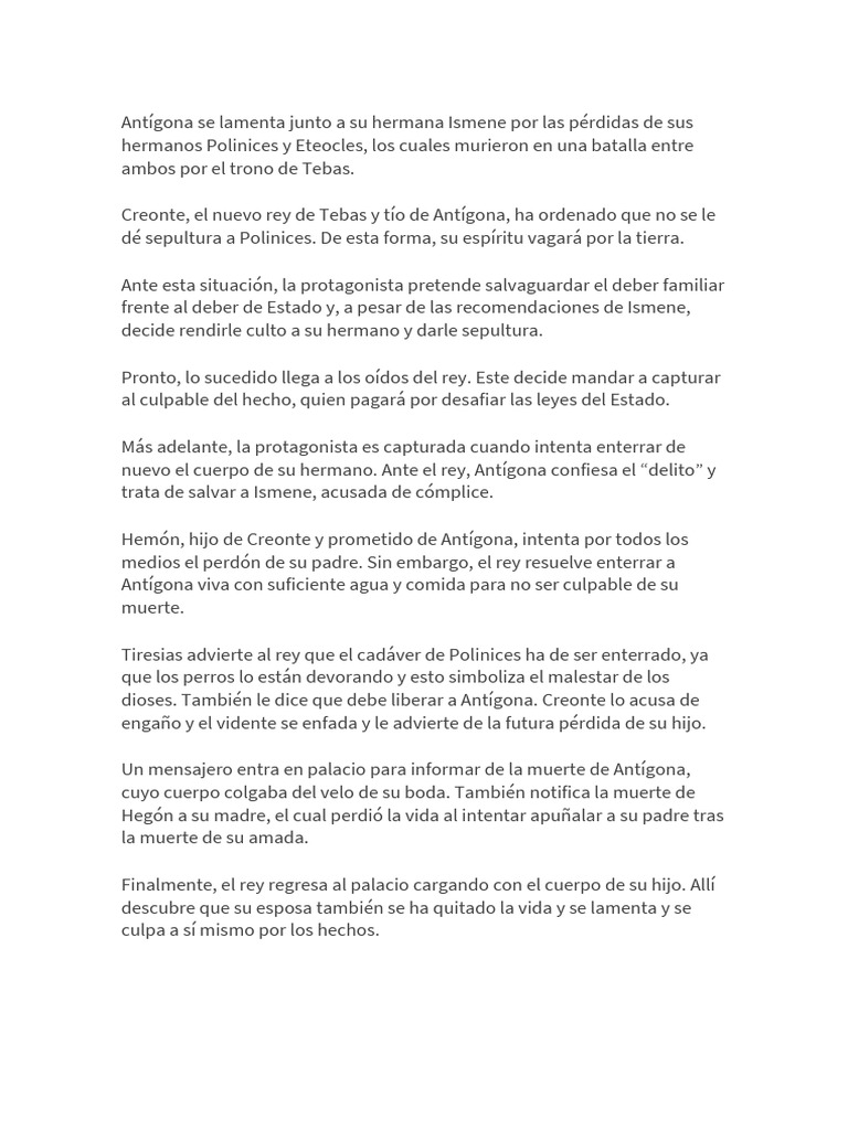 Antígona Se Lamenta Junto A Su Hermana Ismene Por Las Pérdidas de Sus ...