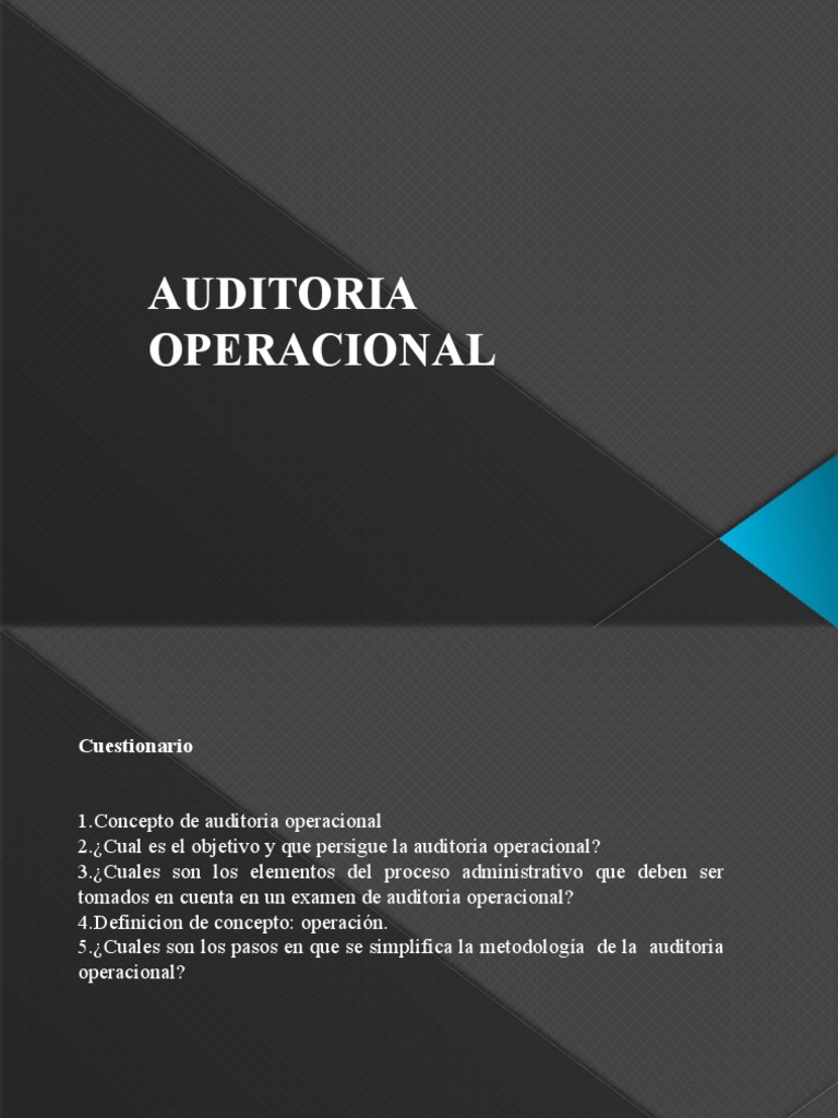 Auditoria Operacional | PDF | Auditoría | Business