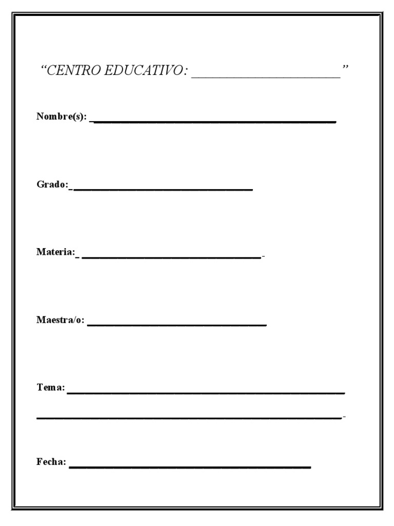 Hoja de Presentacion Escolar | PDF