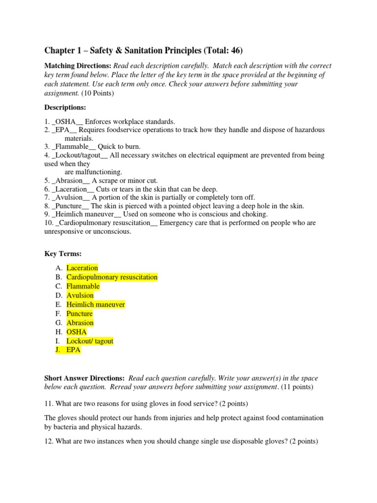 Chapter 1 Safety - Sanitation Principles | PDF | Foodborne Illness | Foods
