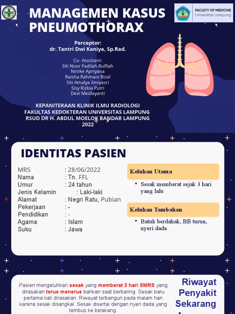 Manajemen Kasus Pneumothorax Dextra | PDF