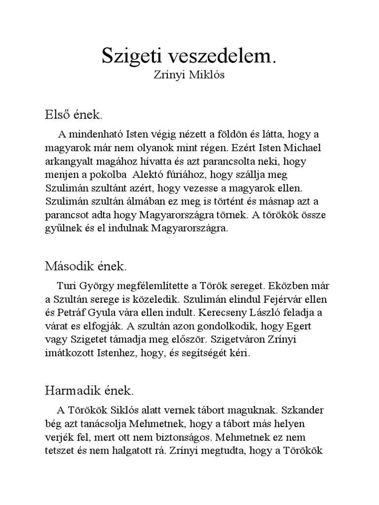 Szigeti Veszedelem | PDF