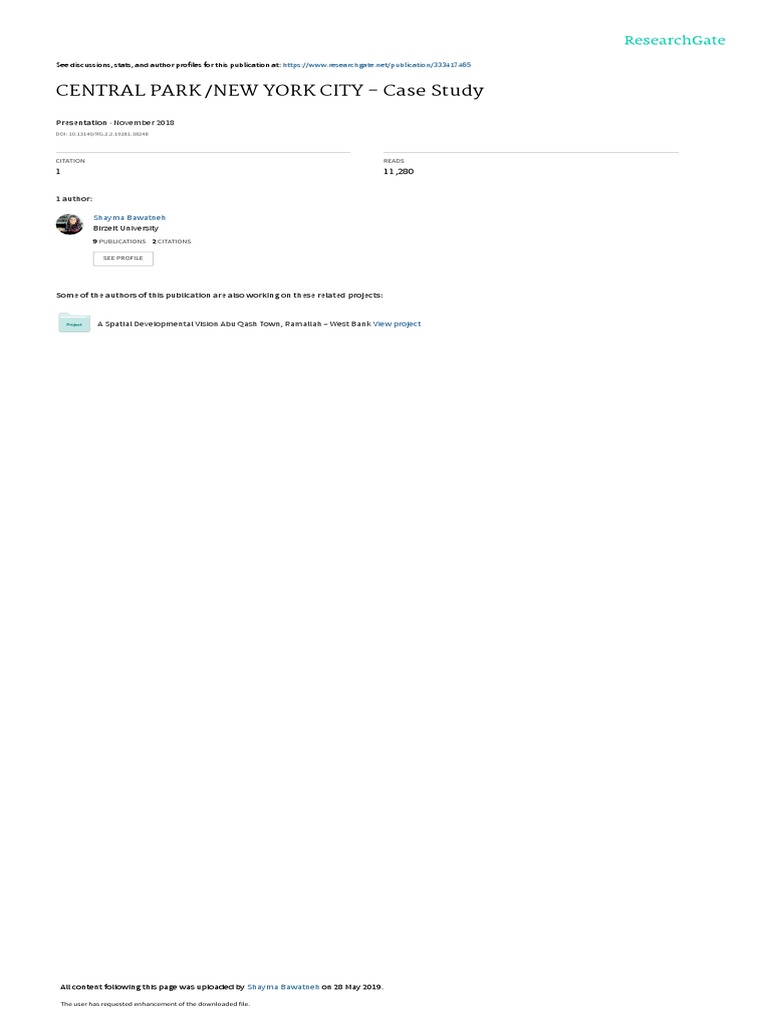 Central Park | PDF | New York City | Parks