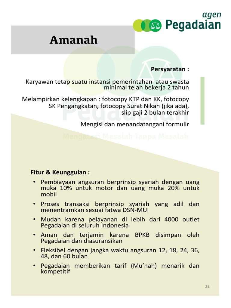 Syarat Gadai BPKB Motor di Pegadaian | PDF