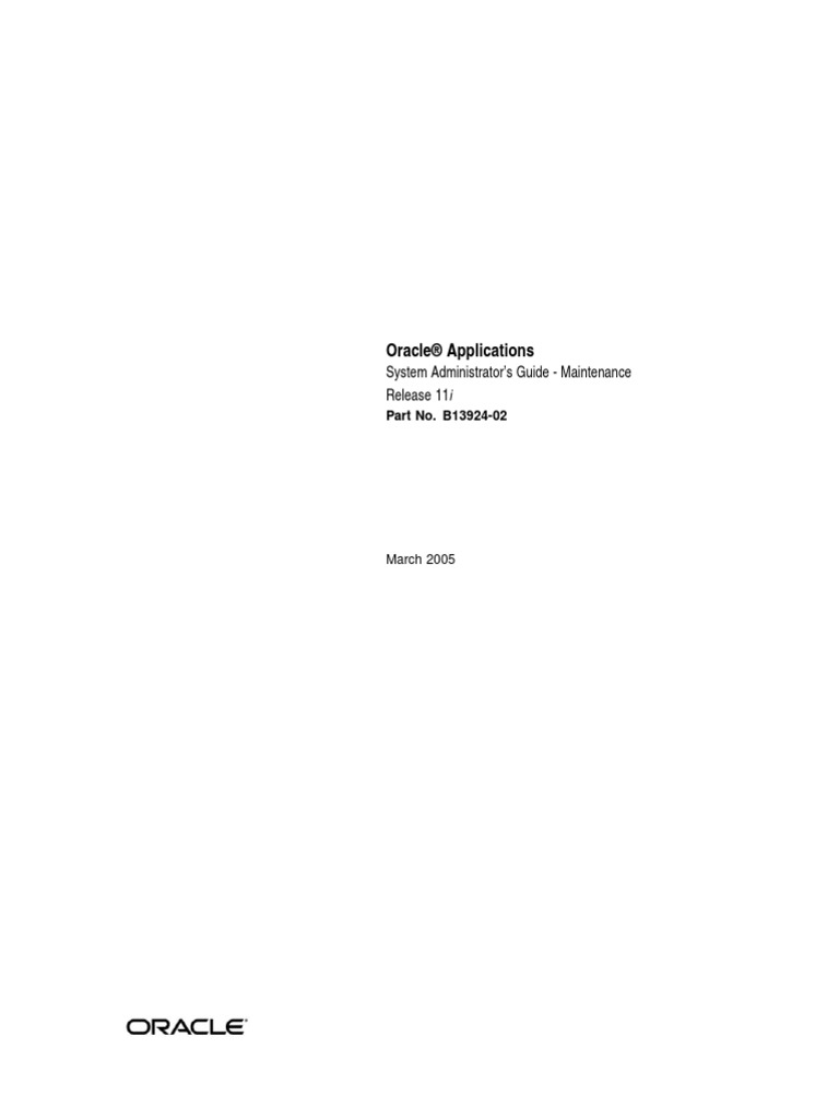 Oracle® Applications: System Administrator's Guide - Maintenance Release 11i | PDF ...