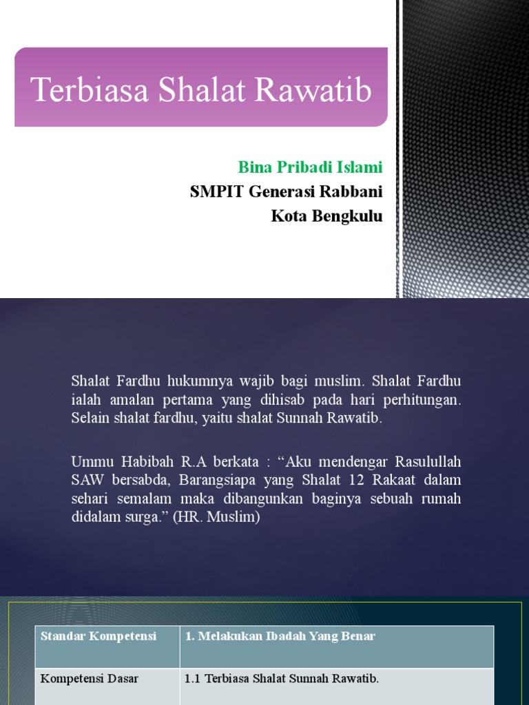Materi 5 Shalat Sunnah Rawatib | PDF