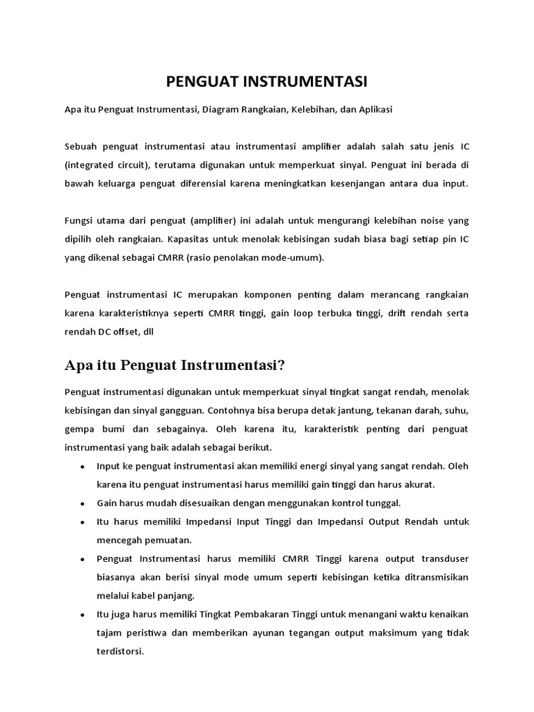 Penguat Instrumentasi | PDF
