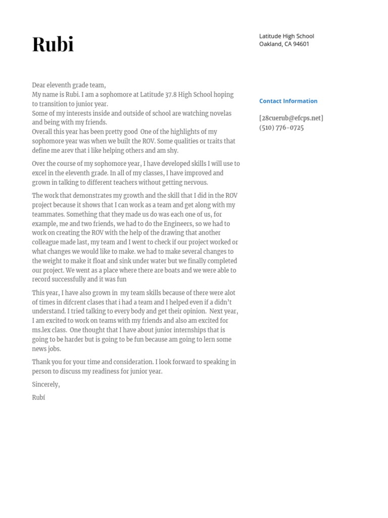 Rubi Cover Letter Template | PDF | Learning | Cognition