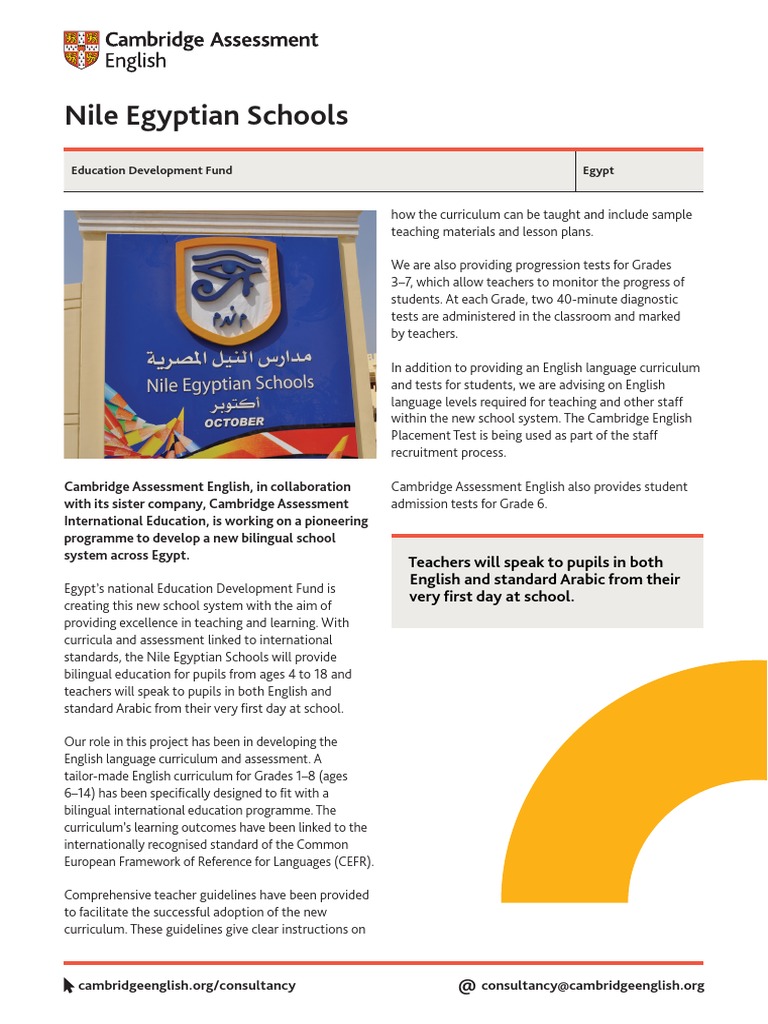 Bilingual Curriculum for Nile Egyptian Schools | PDF | Curriculum ...