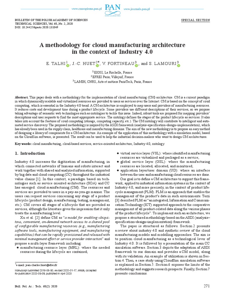 A_methodology_for_cloud_manufacturi | PDF | Cloud Computing | Simulation