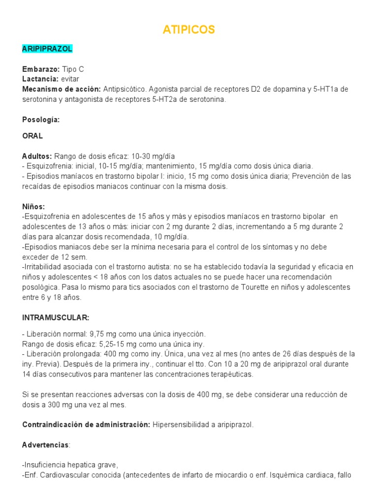 ARIPIPRAZOL | PDF | Antipsicótico | Farmacología
