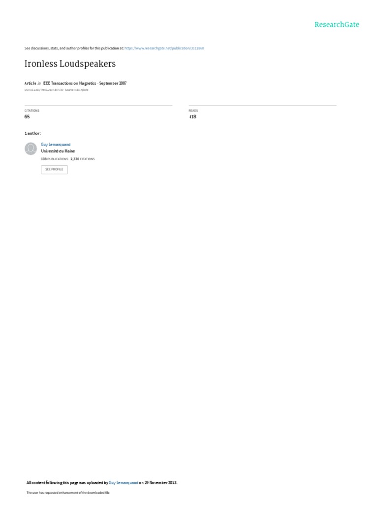 IEEE 43 8 Lemarquand | Download Free PDF | Inductor | Inductance