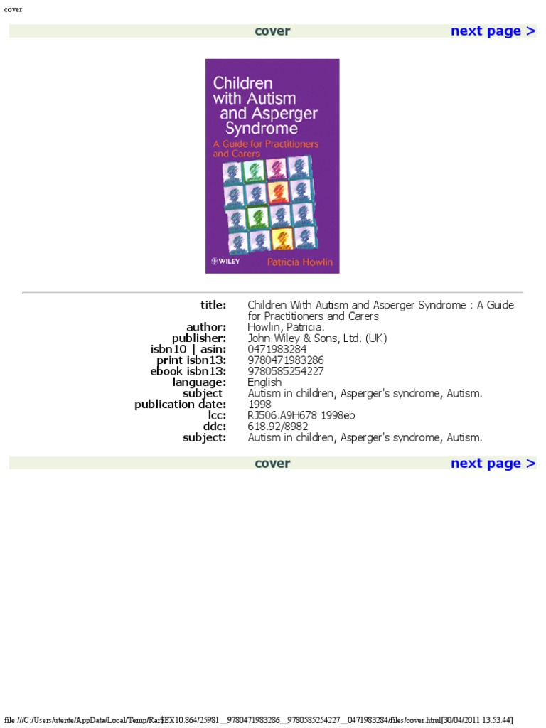 Patricia Howlin - Children With Autism and Asperger Syndrome - A Guide ...