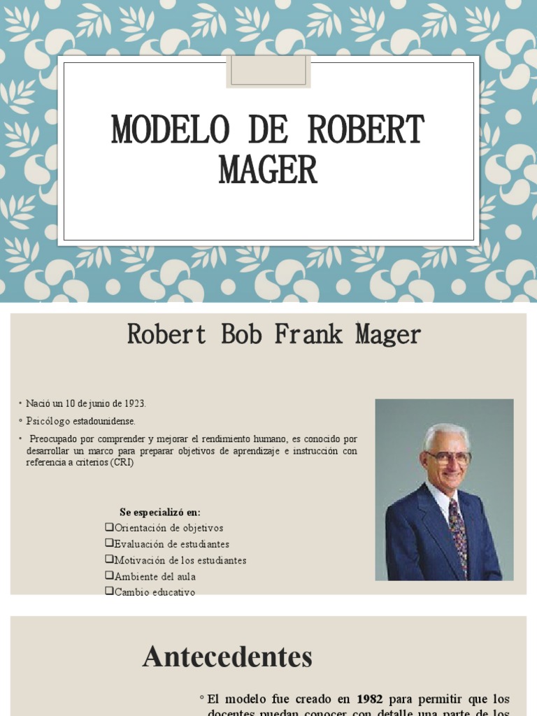 Modelo de Robert Mager | PDF | Evaluación | Aprendizaje