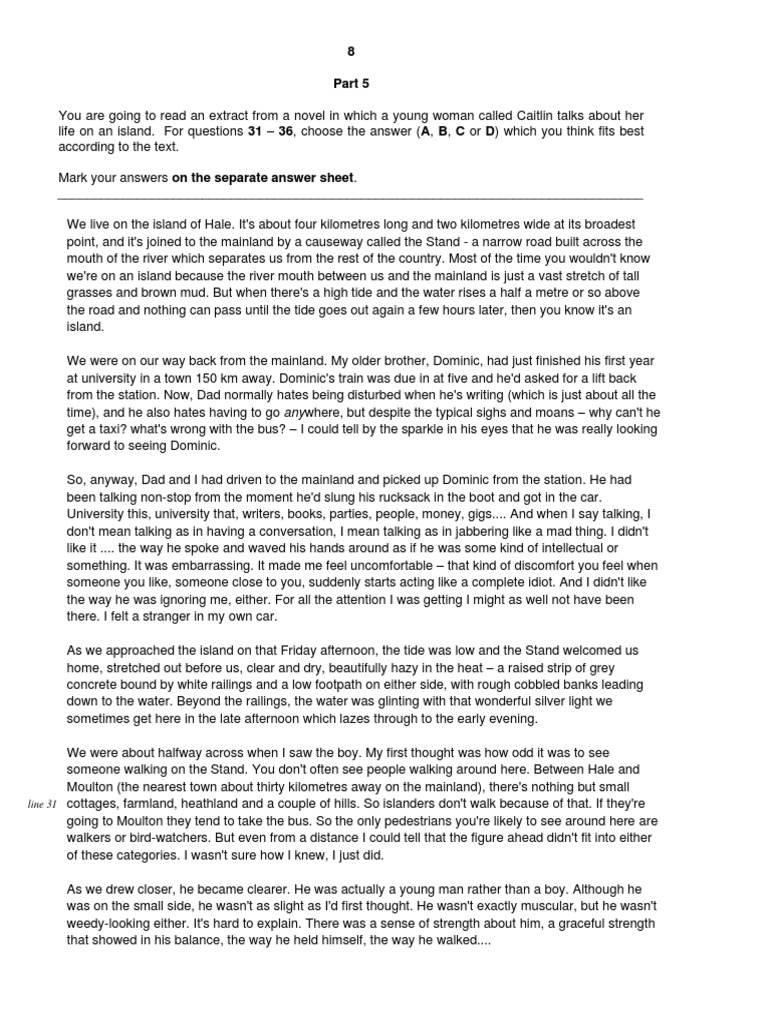 Reading Part 5 | PDF