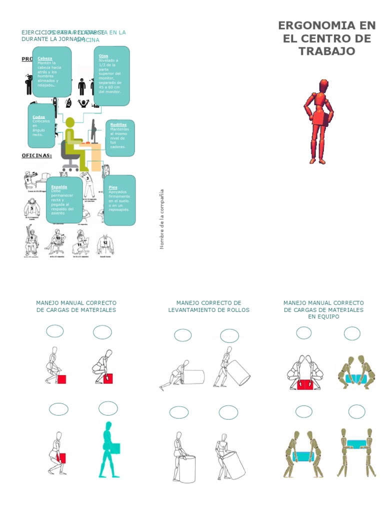 Triptico Ergonomia en El Trabajo | PDF