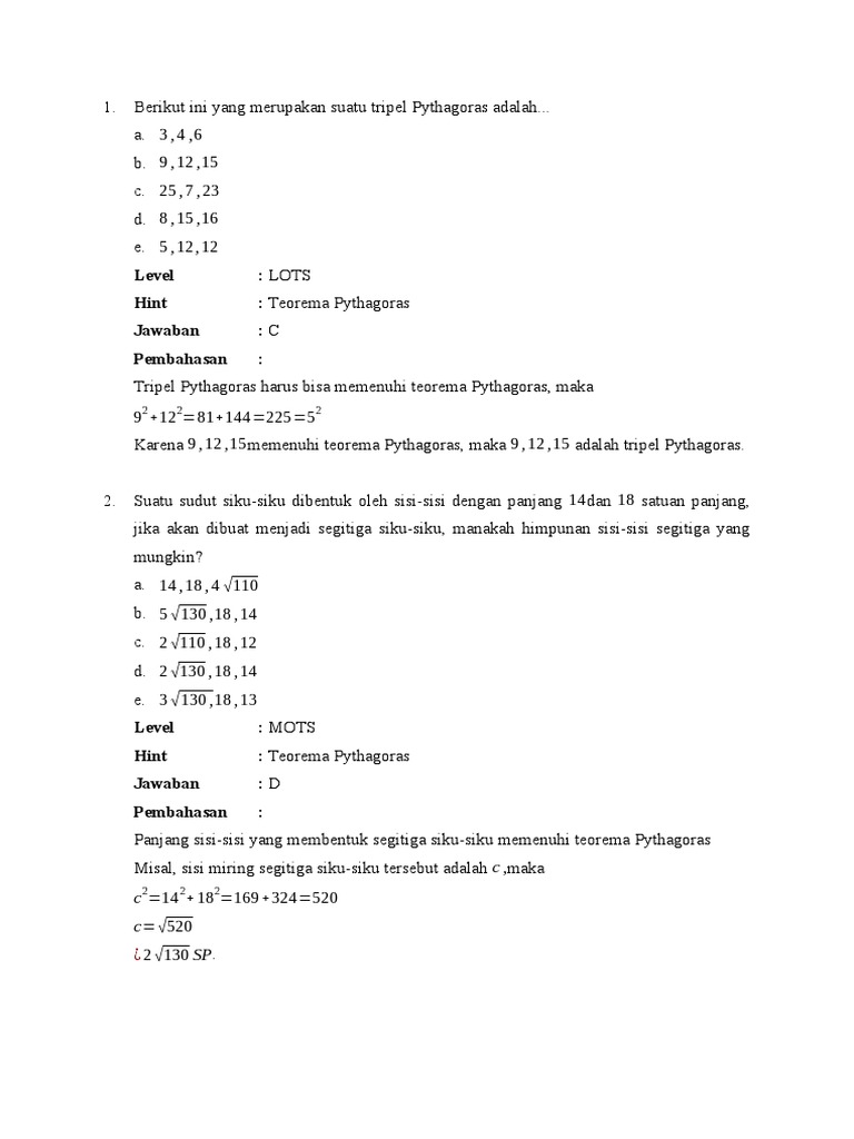 Memeriksa Dan Menemukan Tripel Pythagoras | PDF | Metode & Bahan Ajar