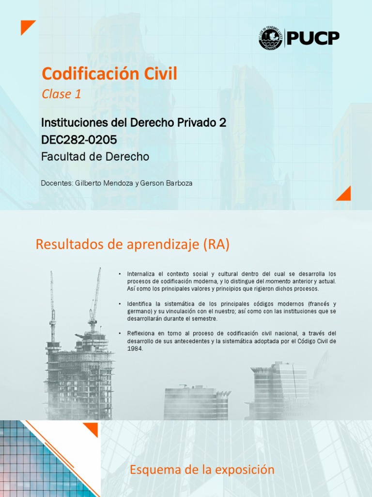 Clase 1. Codificaciขn Civil | PDF | Codificación (ley) | Principios éticos