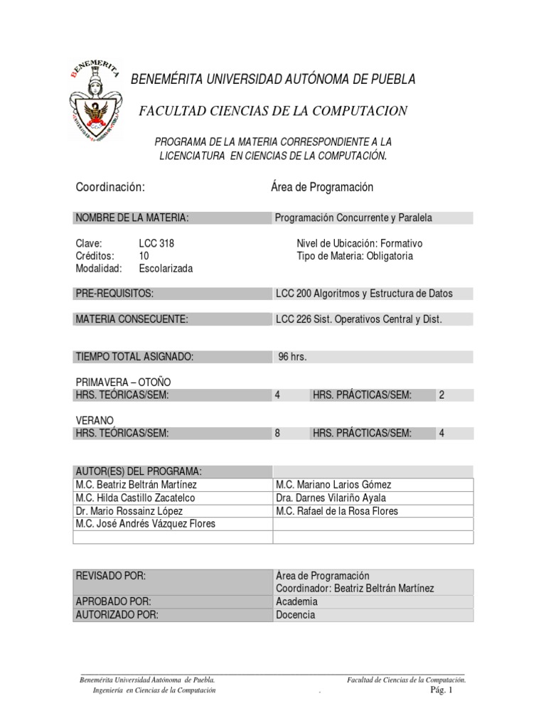 Programacion Concurrente y Paralela | PDF | Algoritmos | Ciencias de la Computación