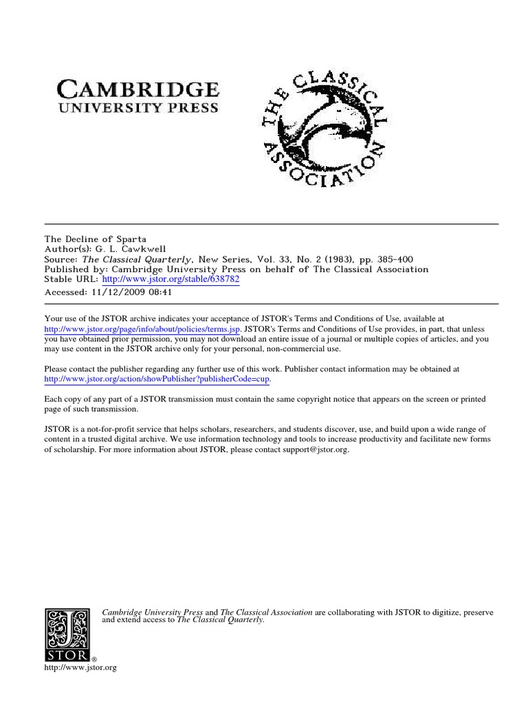 The Decline of Sparta | PDF | Sparta | Classical Antiquity