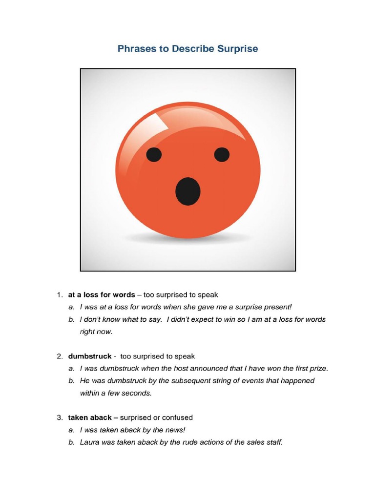 Phrases To Describe Surprise | PDF
