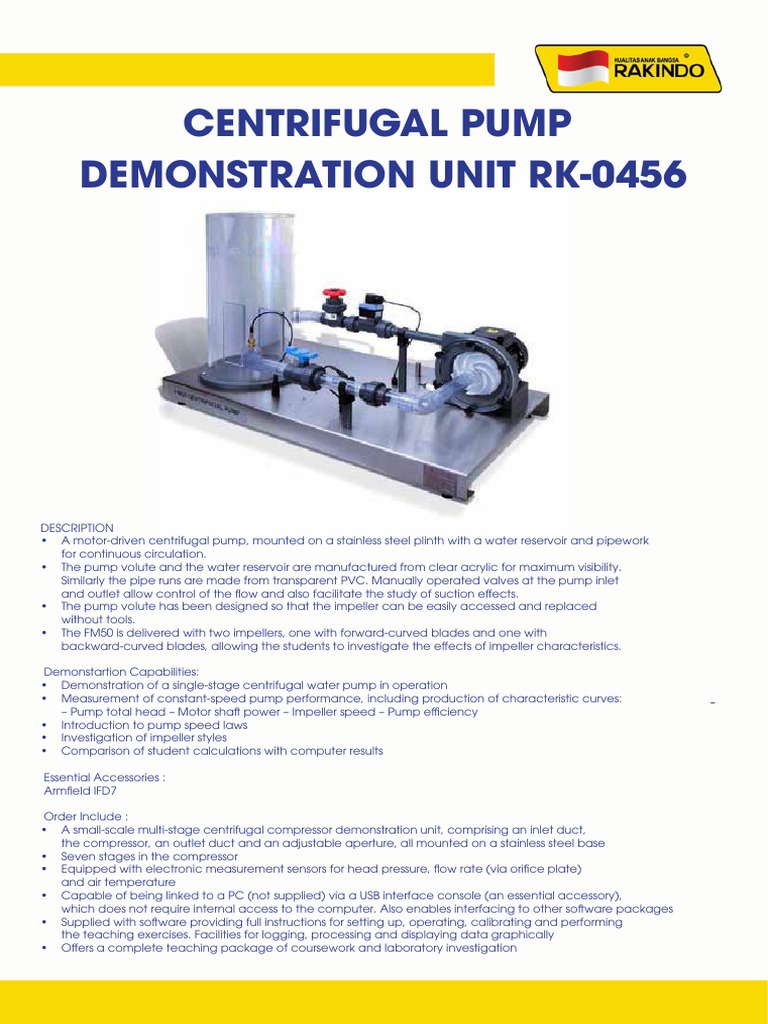 KMNB-RK-0456-Centrifugal Pump Demonstration Unit | PDF