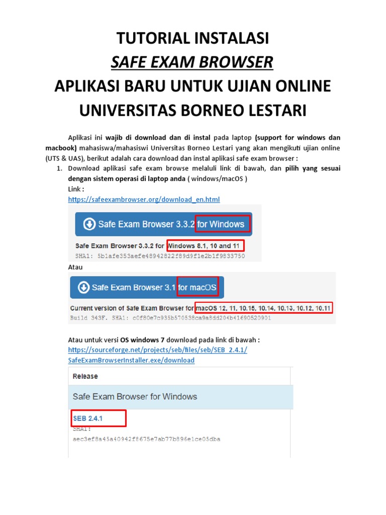 TUTORIAL INSTALASI Aplikasi Ujian | PDF