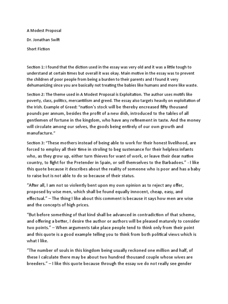 A Modest Proposal | PDF