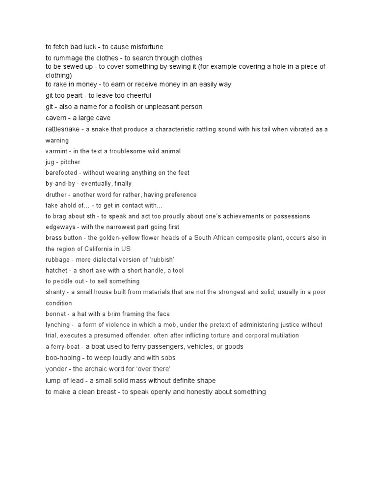 Huckleberry Finn Chapters 10,11 - Vocabulary | PDF