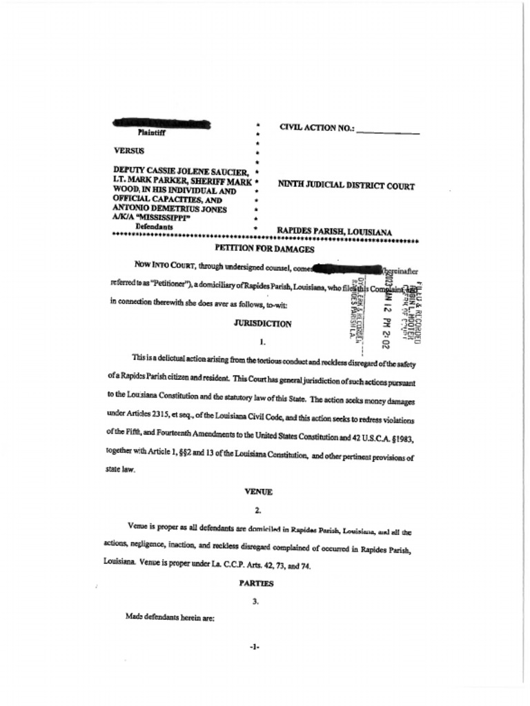 RADE Informant Files Civil Lawsuit Against RPSO, Rapist | PDF