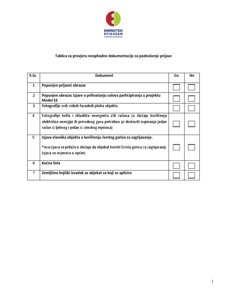 Prijavni Obrazac - Individualni Stambeni Objekti | PDF