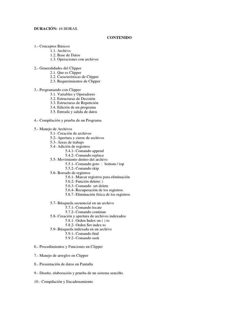 Manual Clipper | PDF | Objeto (informática) | Programación