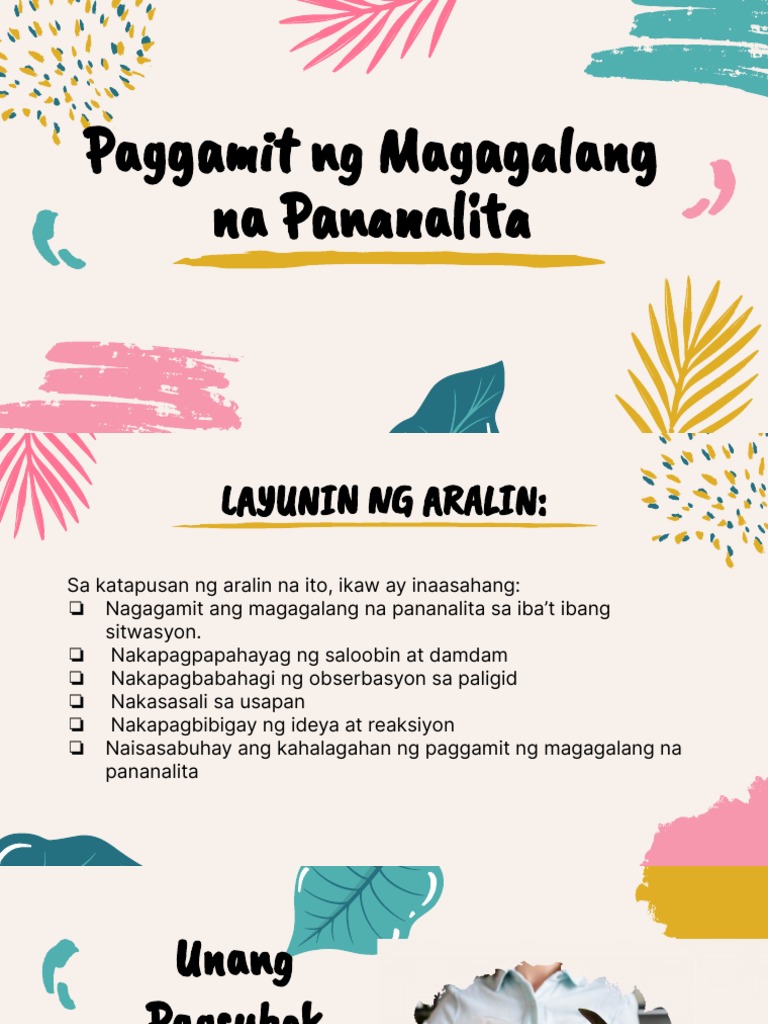 Paggamit NG Magagalang Na Pananalita | PDF Paggamit NG Magagalang Na Pananalita | PDF