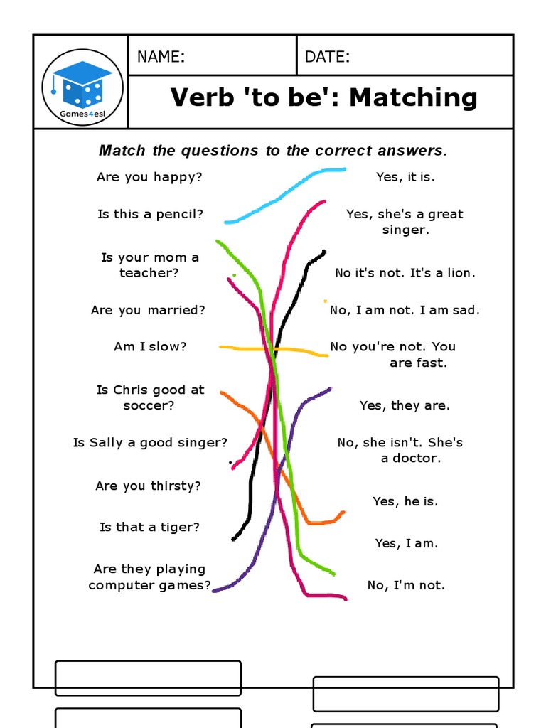 Verb To Be Match | PDF