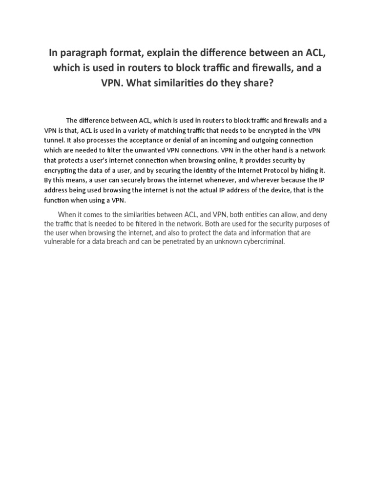 ACL and VPN | PDF